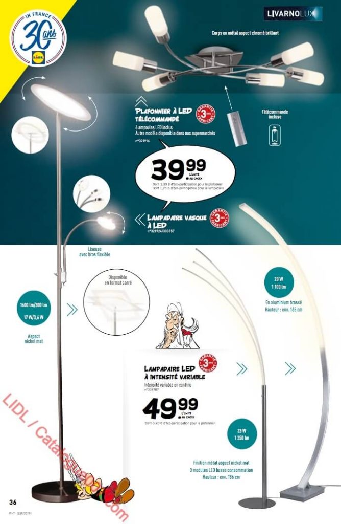 Lidl lampadaire LED à intensité variable Livarnolux le 30.09.2019 ...