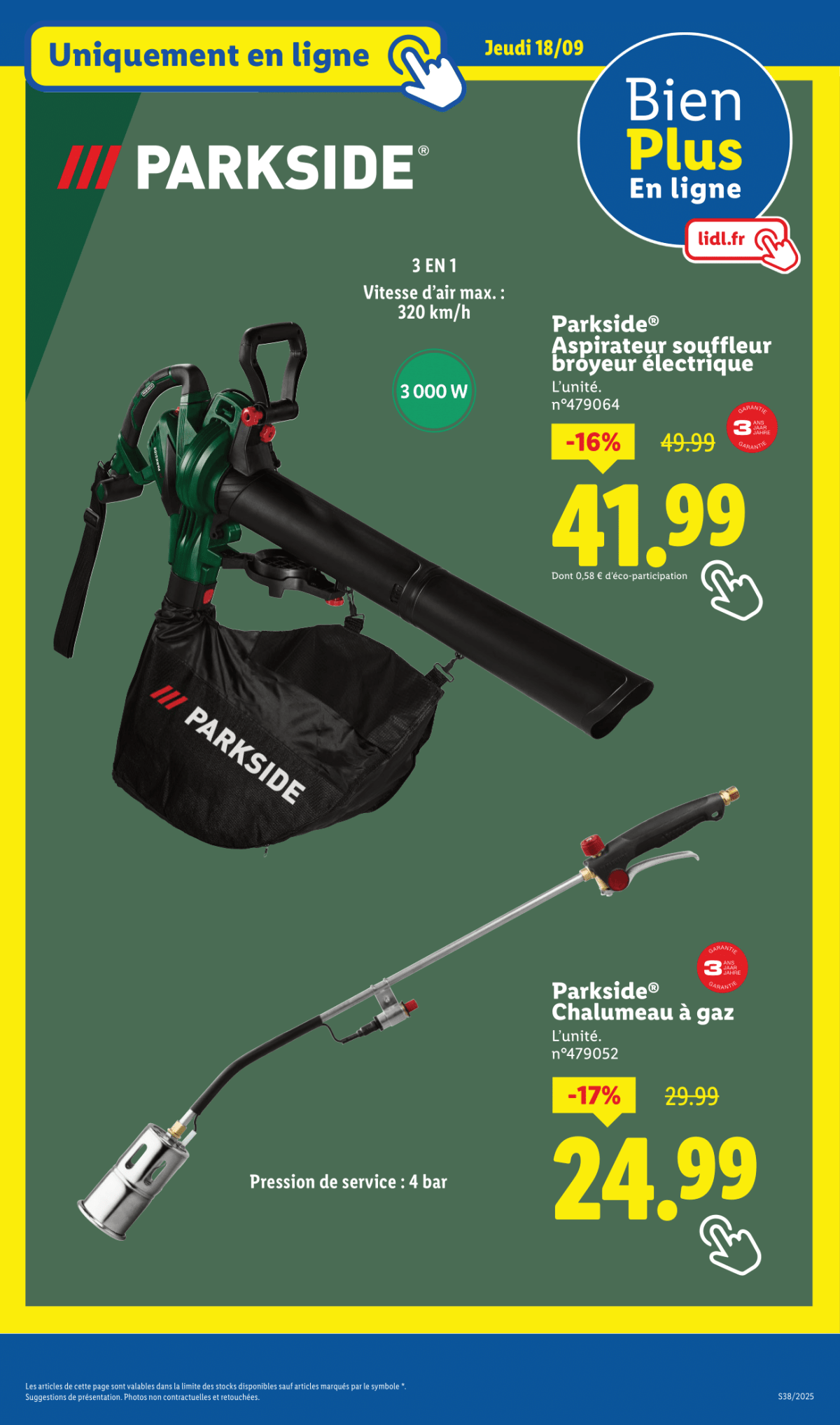 Catalogue Lidl du 18 au 24 septembre 2025 : Arrivage Parkside, Auto ...